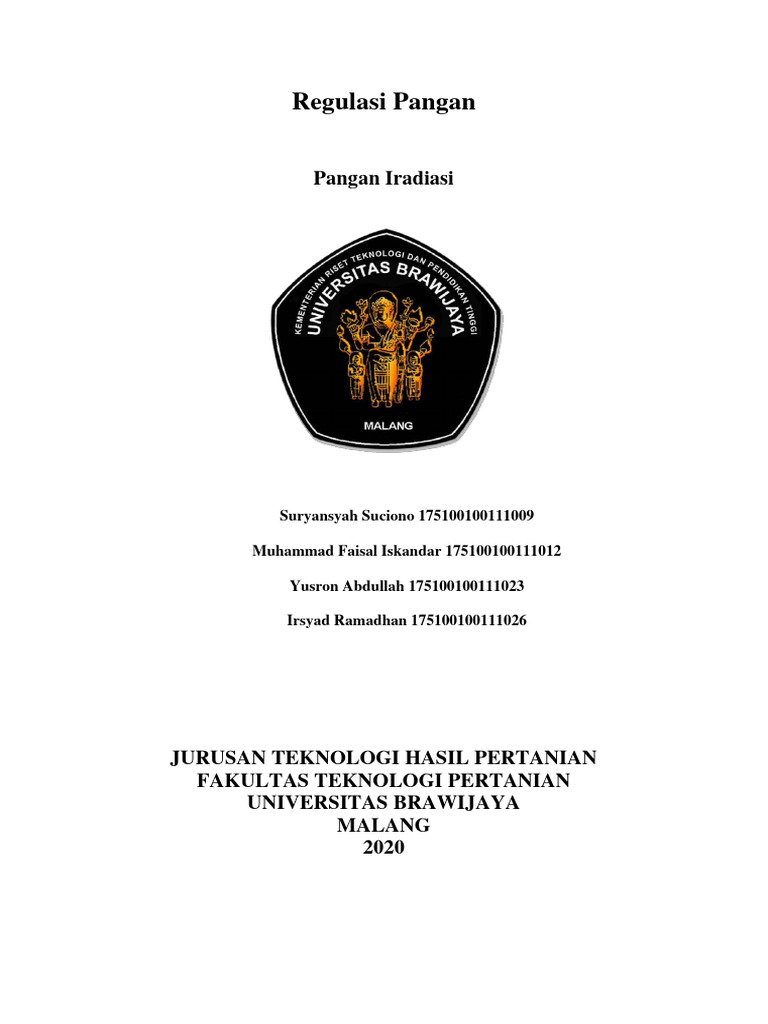 Regulasi Iradiasi Pangan di Indonesia | PDF