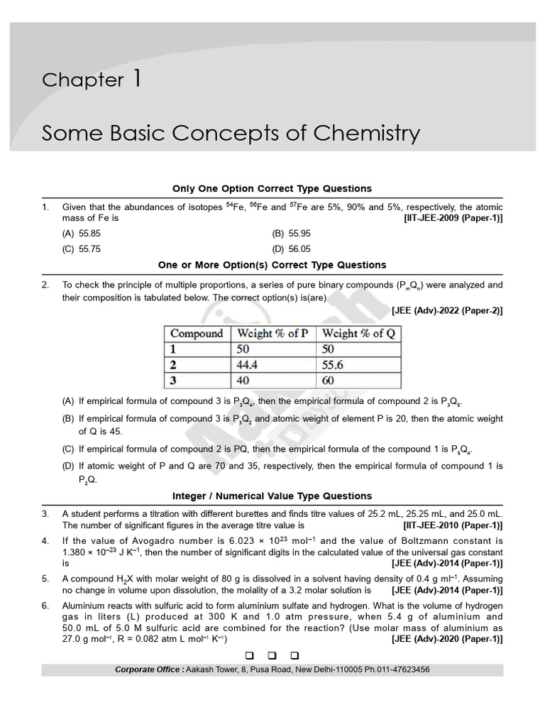 C - Ch-01 - Some Basic Concepts of Chemistry | PDF