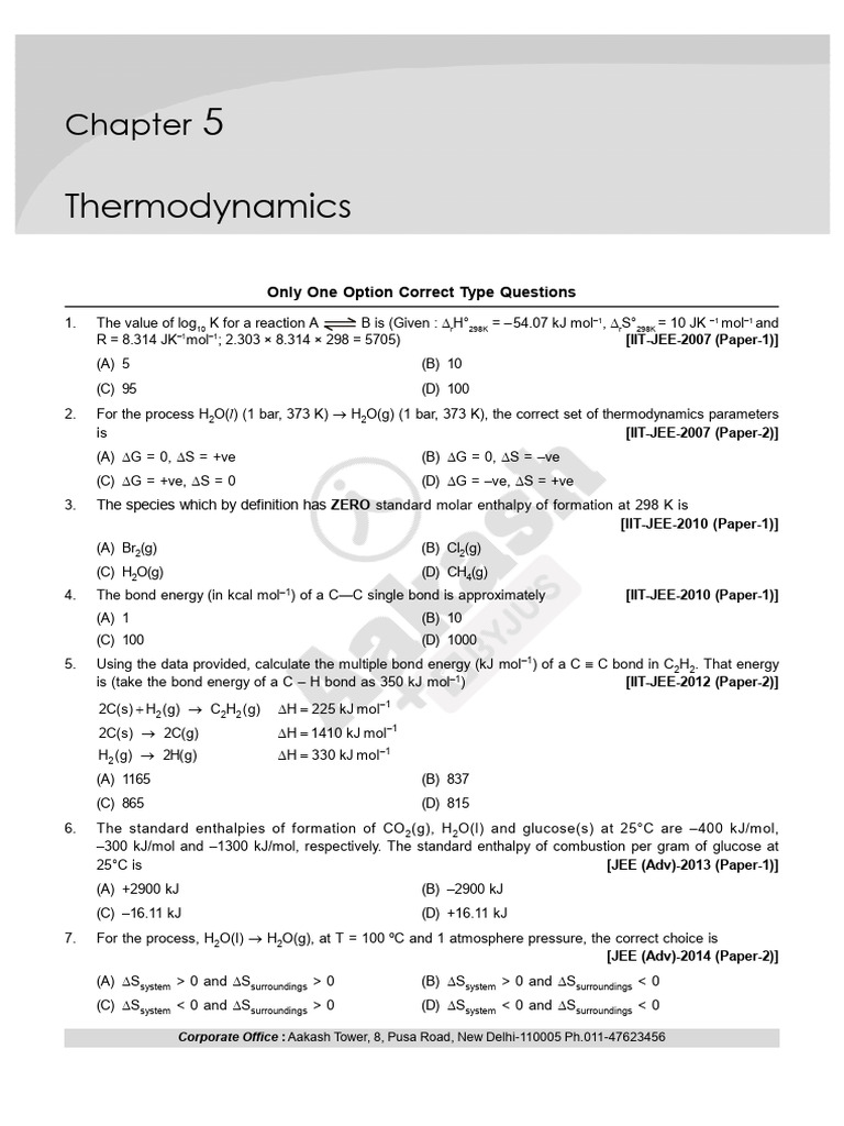 C Ch-05 Thermodynamics | PDF