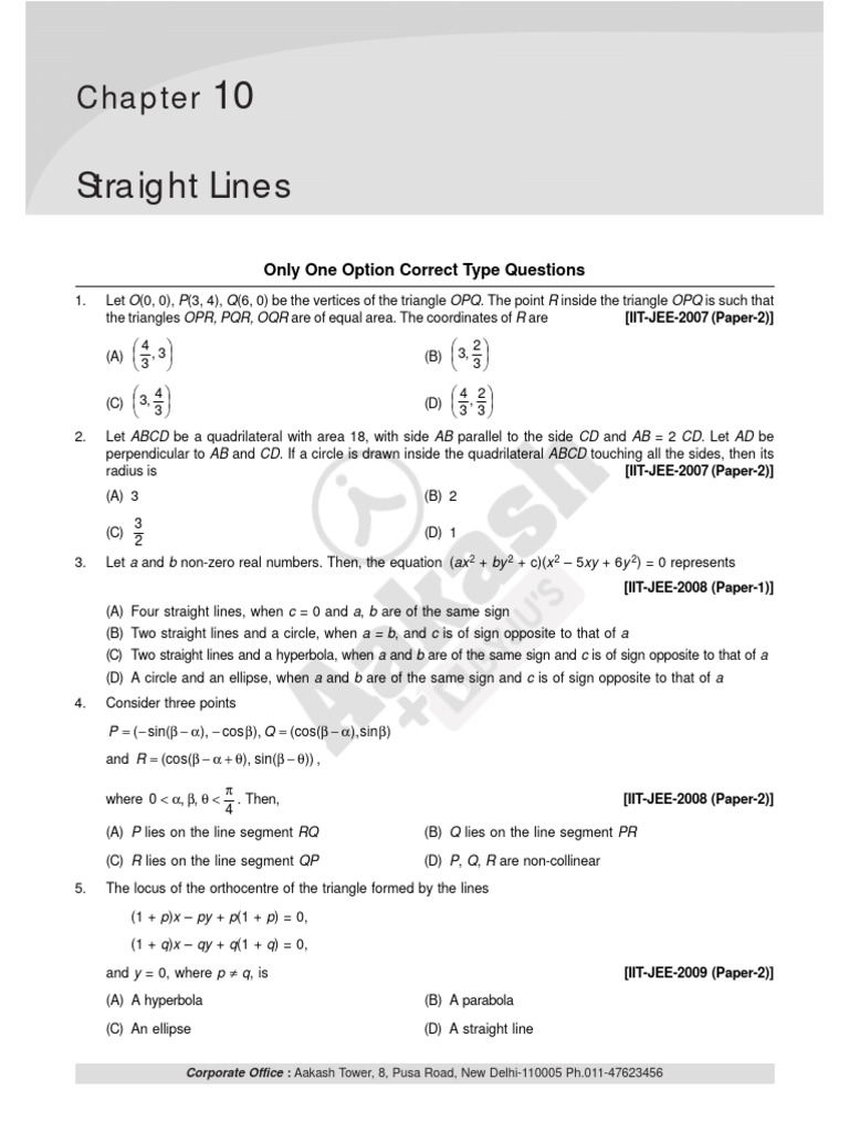 M Ch-10 Straight Lines | PDF | Triangle | Line (Geometry)