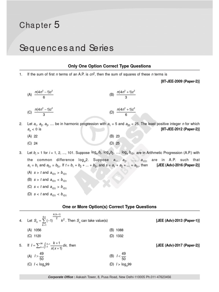 M Ch-05 Sequences and Series | PDF | Numbers | Mathematical Analysis
