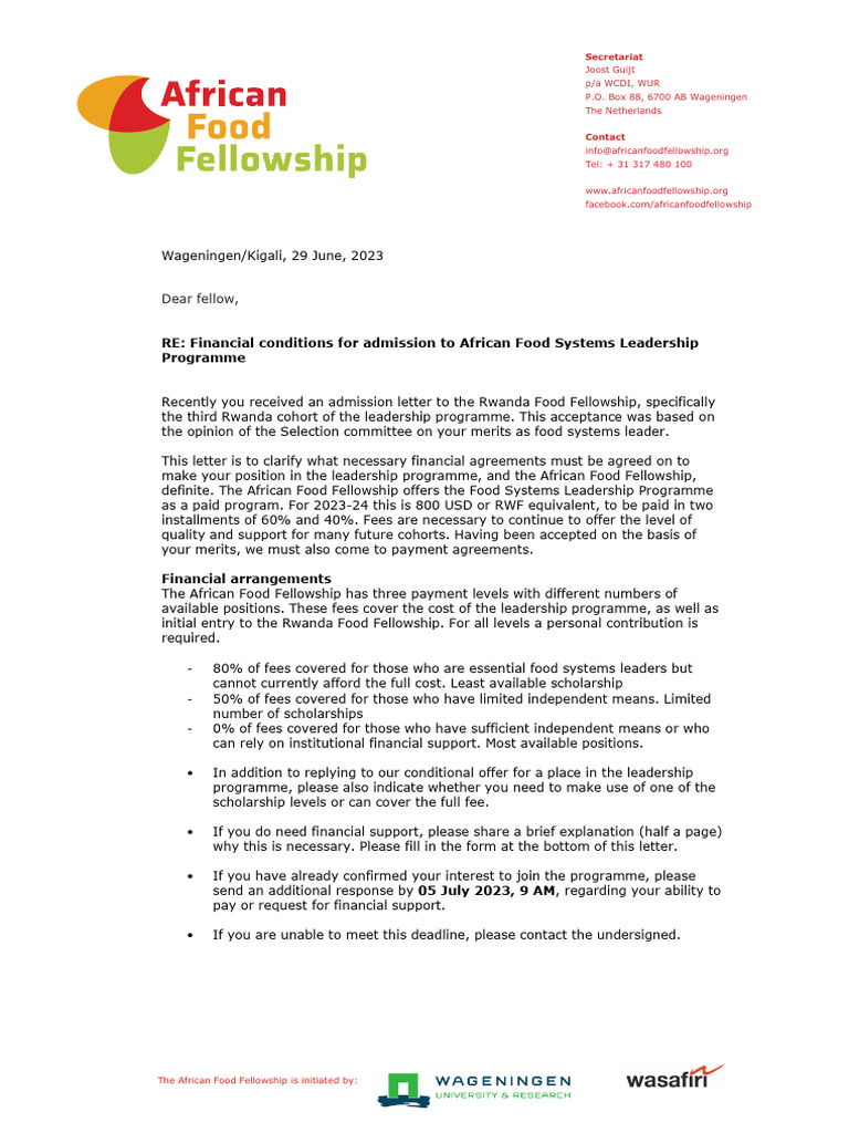 AFF Financial Conditions RW3 | PDF | Payments