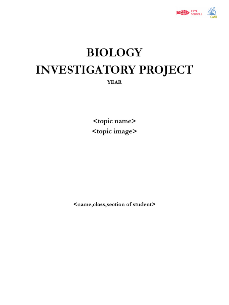 Biology Investigatory Project Template | PDF