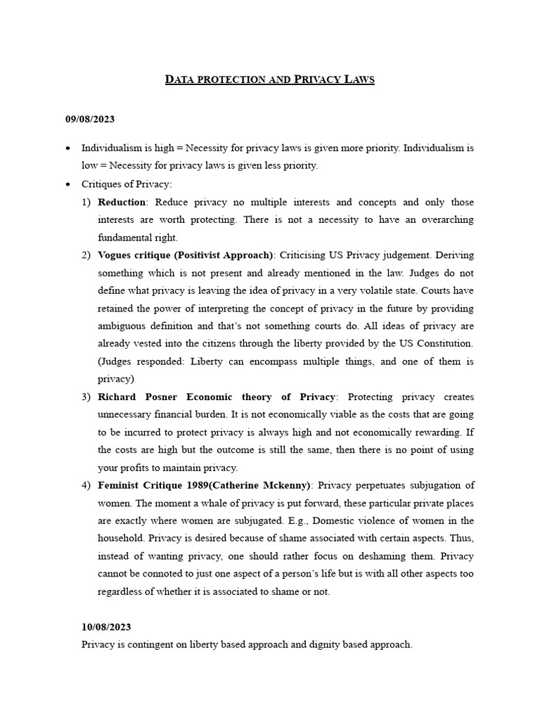 Data Protection and Privacy Laws | PDF | Privacy | Political Science