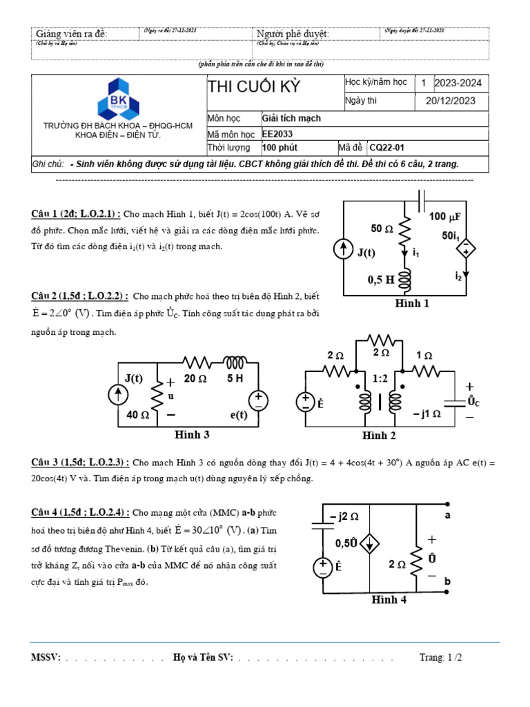 THI GTM CQ22-De01-DapAn | PDF