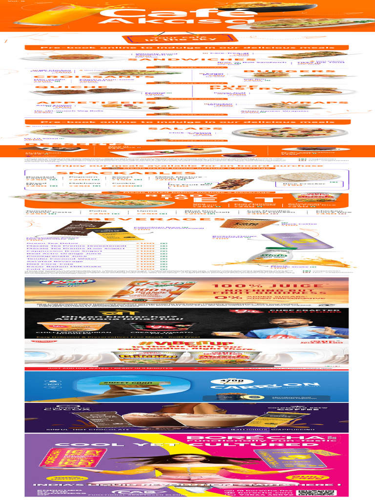 Cafe Akasa Menu | Download Free PDF | Meal | Drink