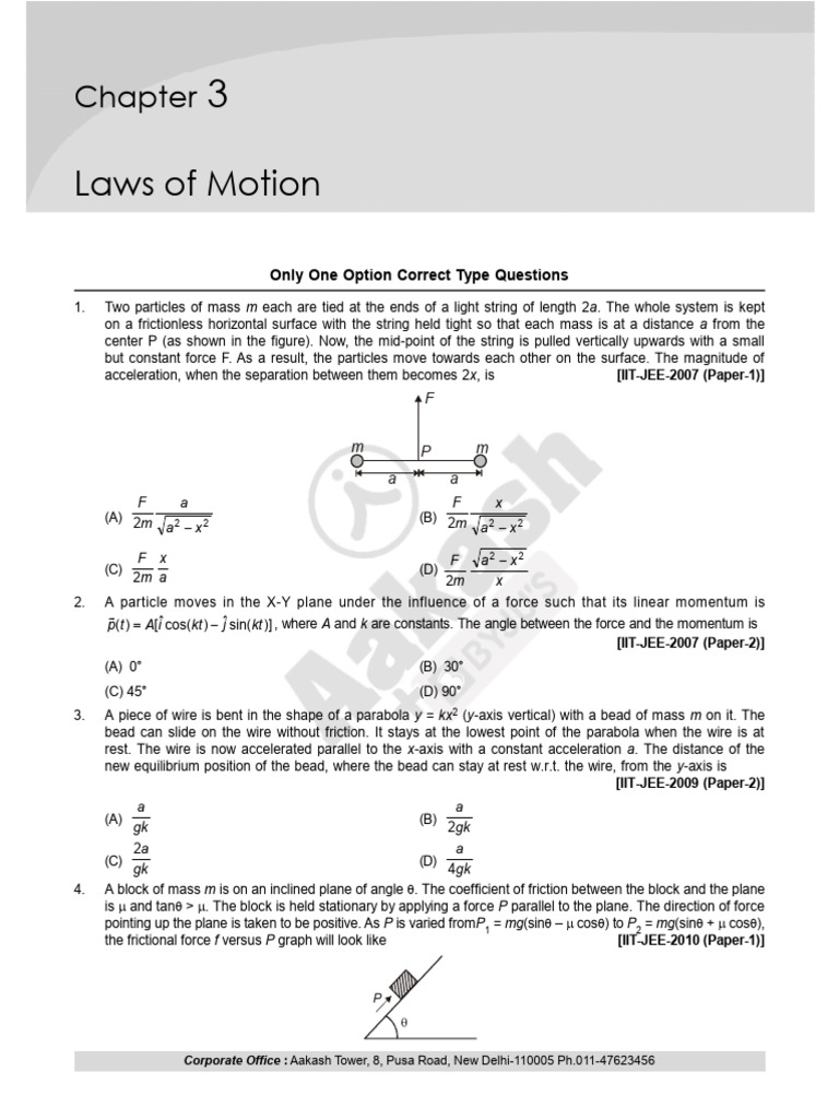 P Ch-03 Laws+of+Motion | PDF | Force | Acceleration