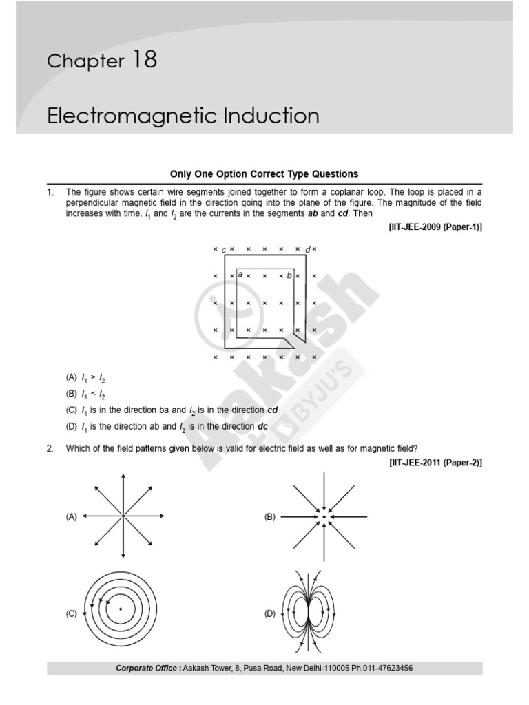 JEE Advanced Physics Questions on Electromagnetism | PDF ...