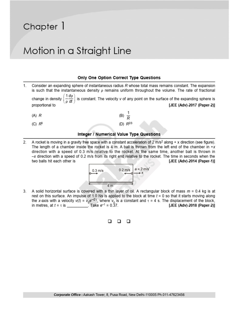 P Ch-01 Motion+in+a+Straight+Line | PDF