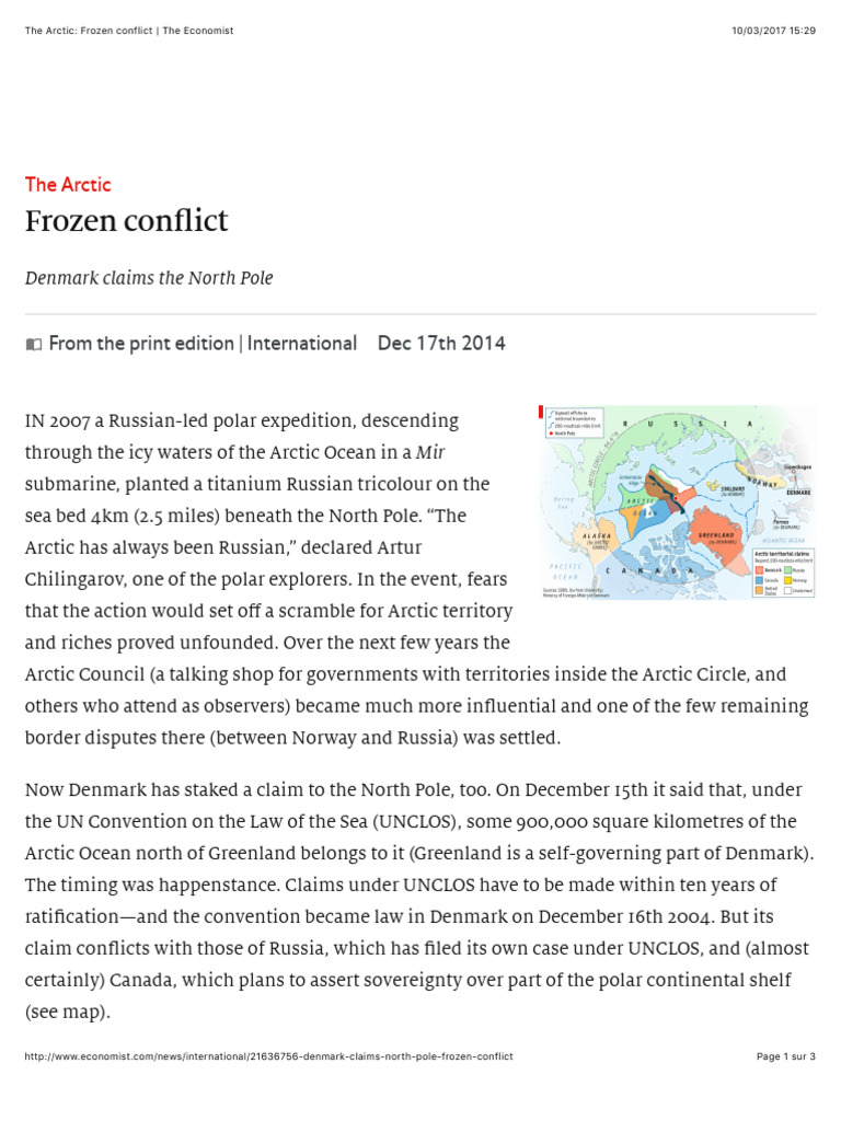 1 The Arctic Frozen Conflict The Economist | Download Free PDF | Arctic ...