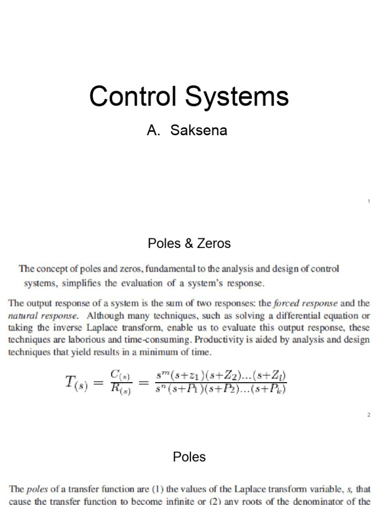 First Order System | PDF | Function (Mathematics) | Complex Number