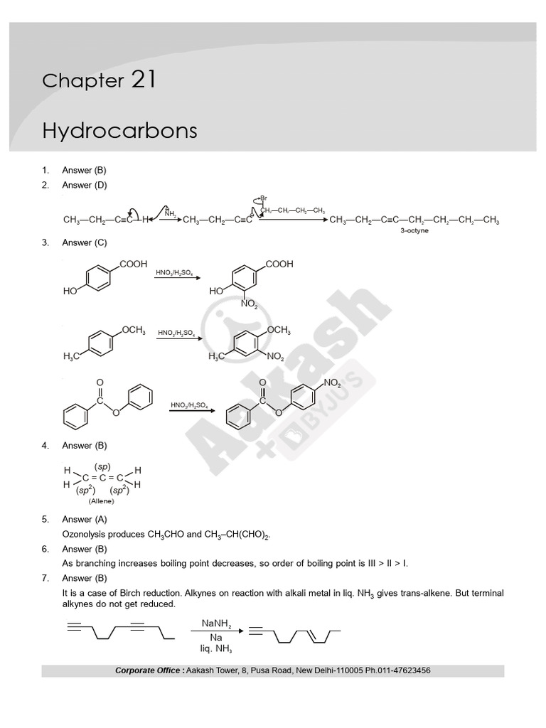 C Sol Ch-21 Hydrocarbons | Download Free PDF | Chemistry | Organic ...