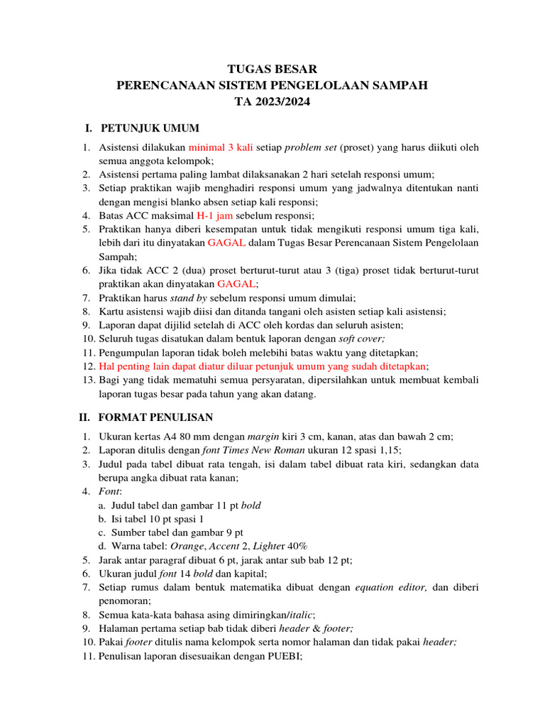 Petunjuk Tugas Besar PSPS 2023-2024-33 | PDF