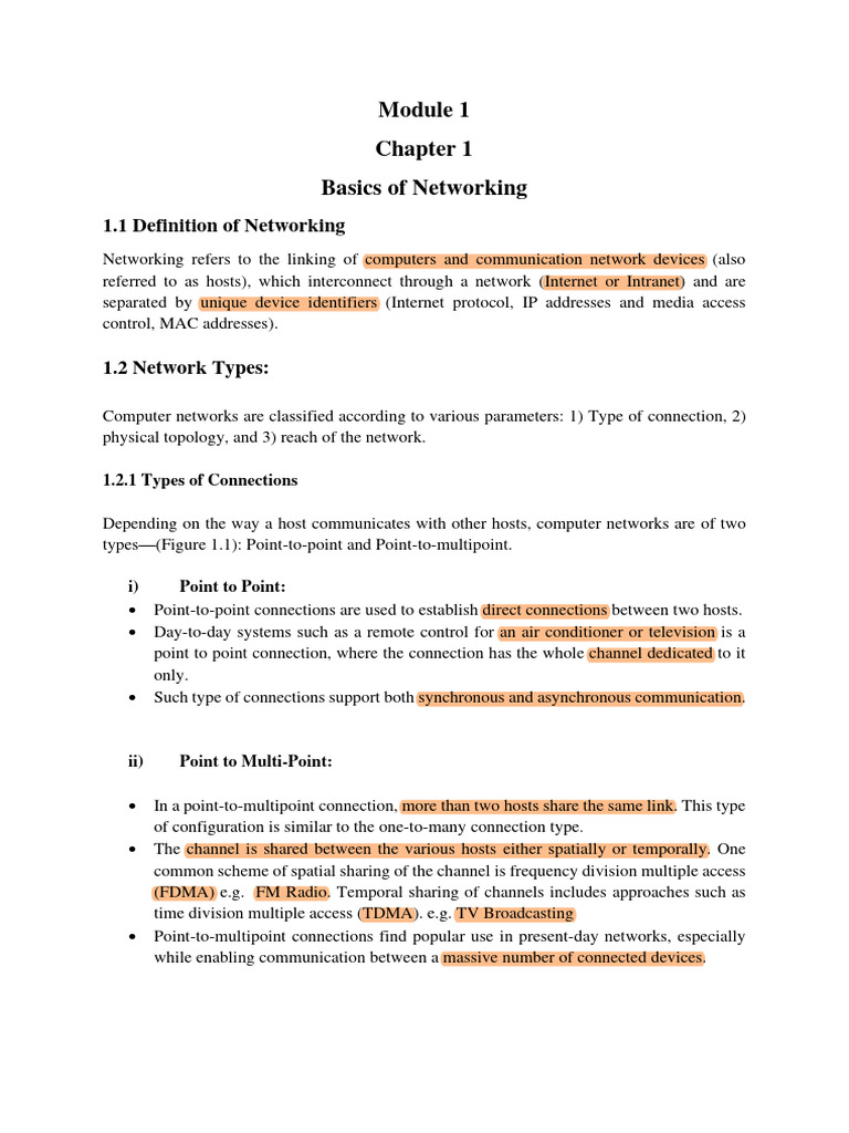 Module 1 - Basics of Networking | PDF | Osi Model | Internet Protocol Suite