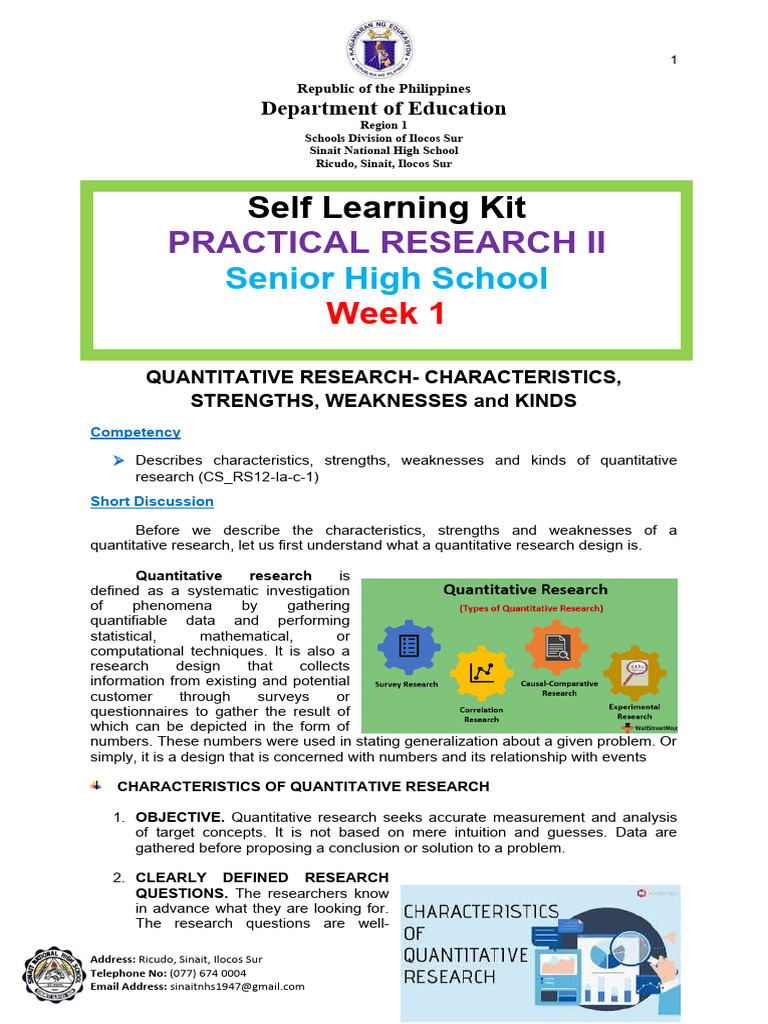 PR2 Q1 W1-Student | PDF | Statistics | Quantitative Research