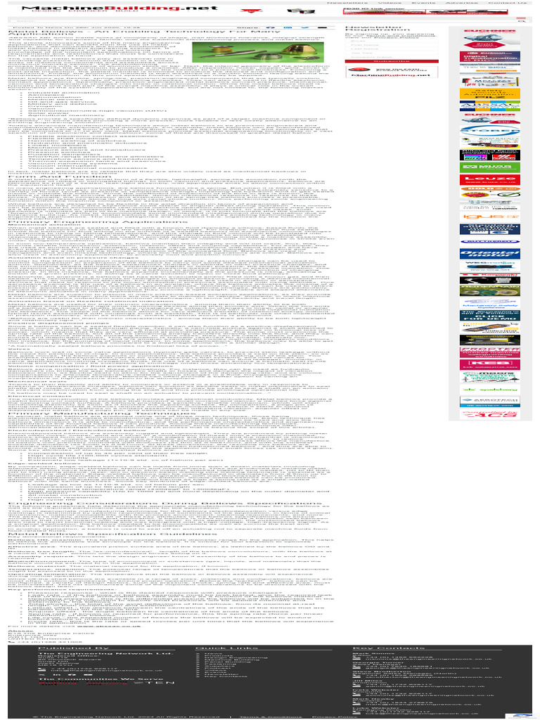 Metal Bellows - An Enabling Technology For Many Applications | PDF ...