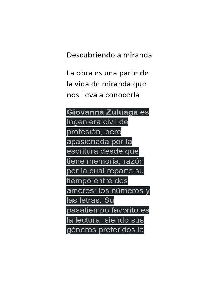 Descubriendo A Miranda | PDF