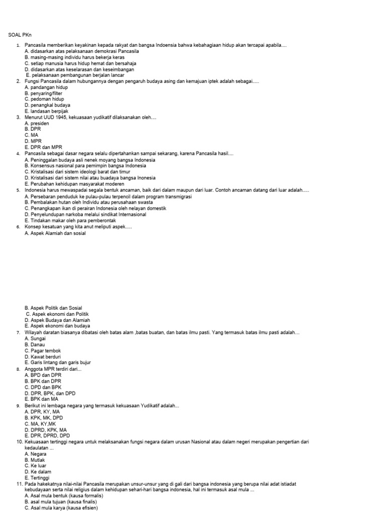 Soal PKN Xii | PDF | Politik | Sejarah