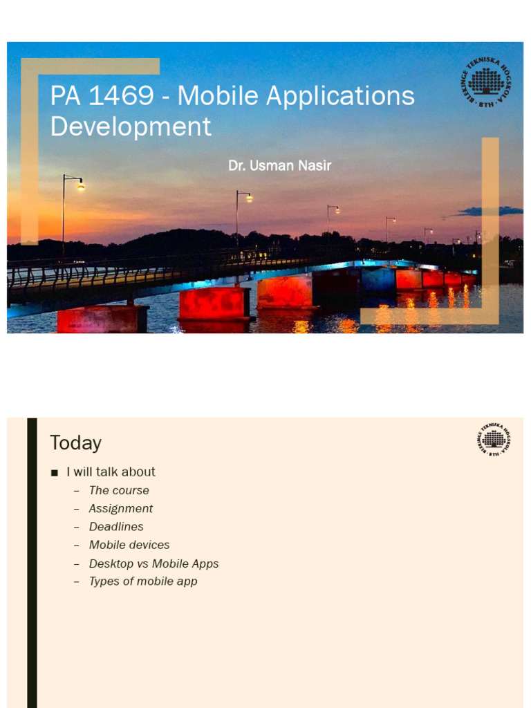 L01 Introduction To Course and Mobile Apps | PDF | Mobile App | Android (Operating System)