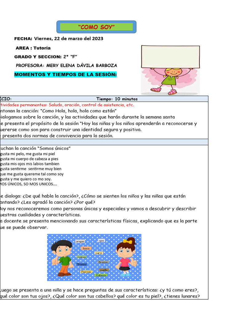 Tutoria Cómo Soy | PDF