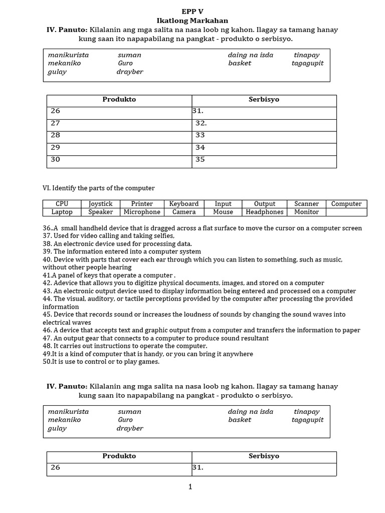 ProduktoOSerbisyo v2 | Download Free PDF | Input/Output | Electronics