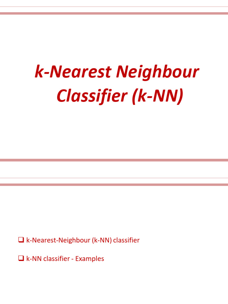 Supervised Learning Knn Pdf Statistical Classification Computational Neuroscience 9419