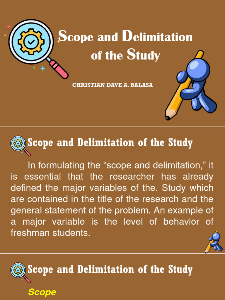 Scope and Delimitation of The Study | PDF | Statistics | Scope ...