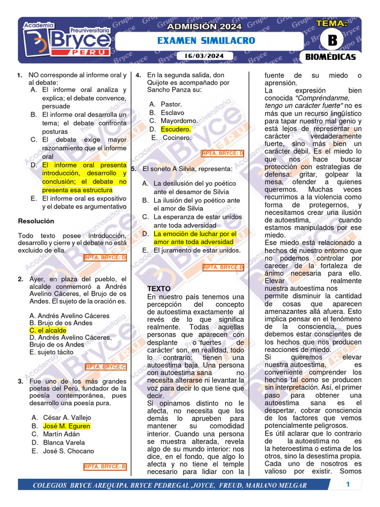 011.solucionario Biomedicas Tema B | PDF