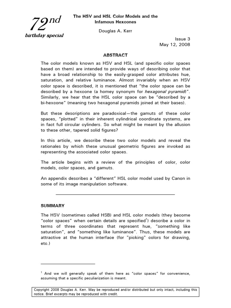 HSL HSV | PDF | Color | Light