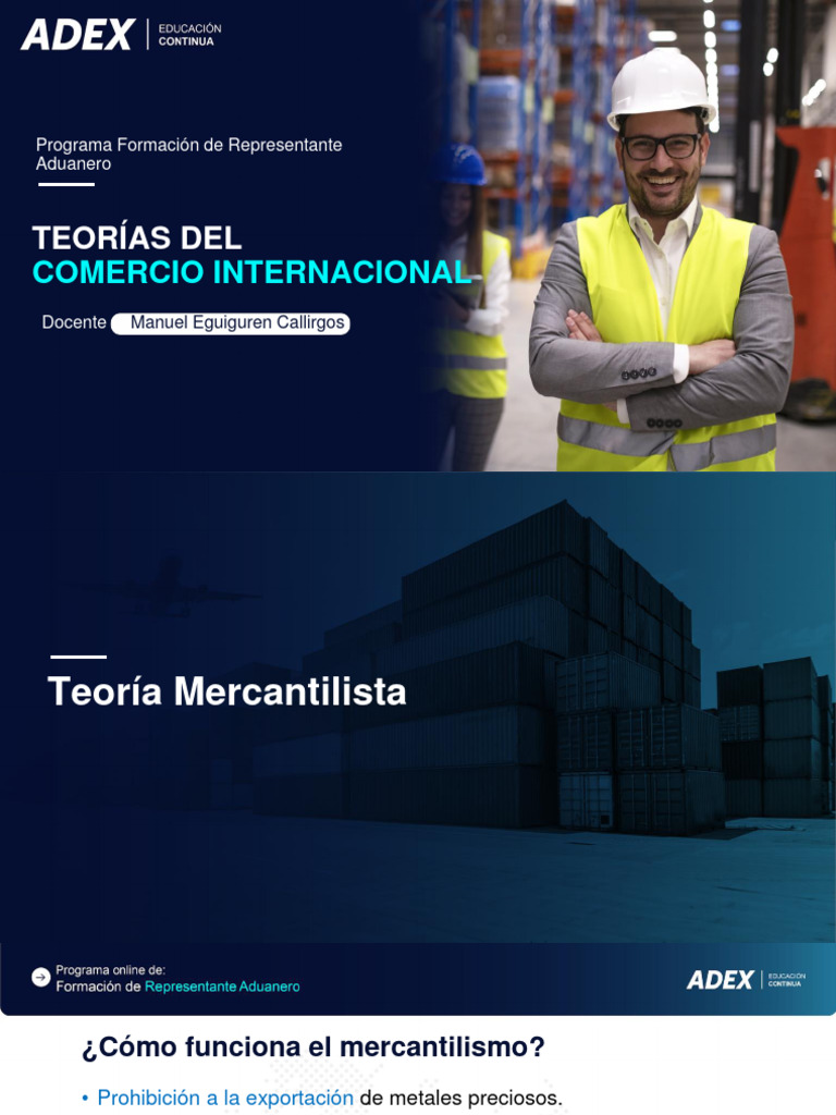 M1C1-Sesion 2 Teorías Del Comercio Exterior | PDF | Mercantilismo | El comercio internacional