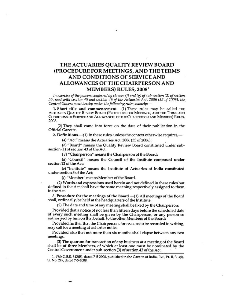 QRB Procedure For Meetings Rules 2008 | PDF
