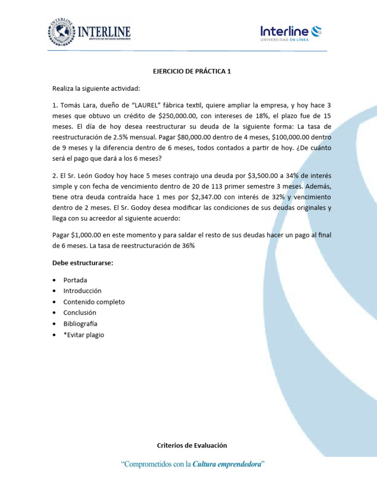 EJERCICIO 1 (3) | PDF | Deuda | Bibliografía