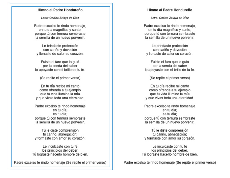 Himno Al Padre Hondureño | PDF