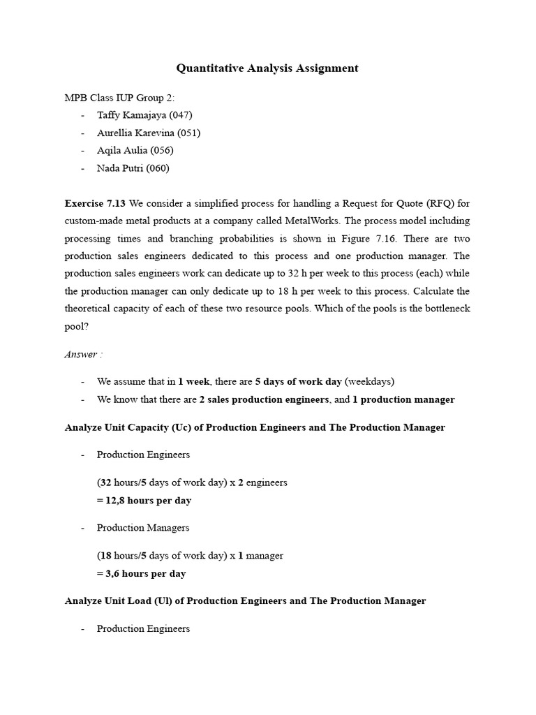 IUP - Quantitative Assignment - Group2 | PDF | Applied Mathematics