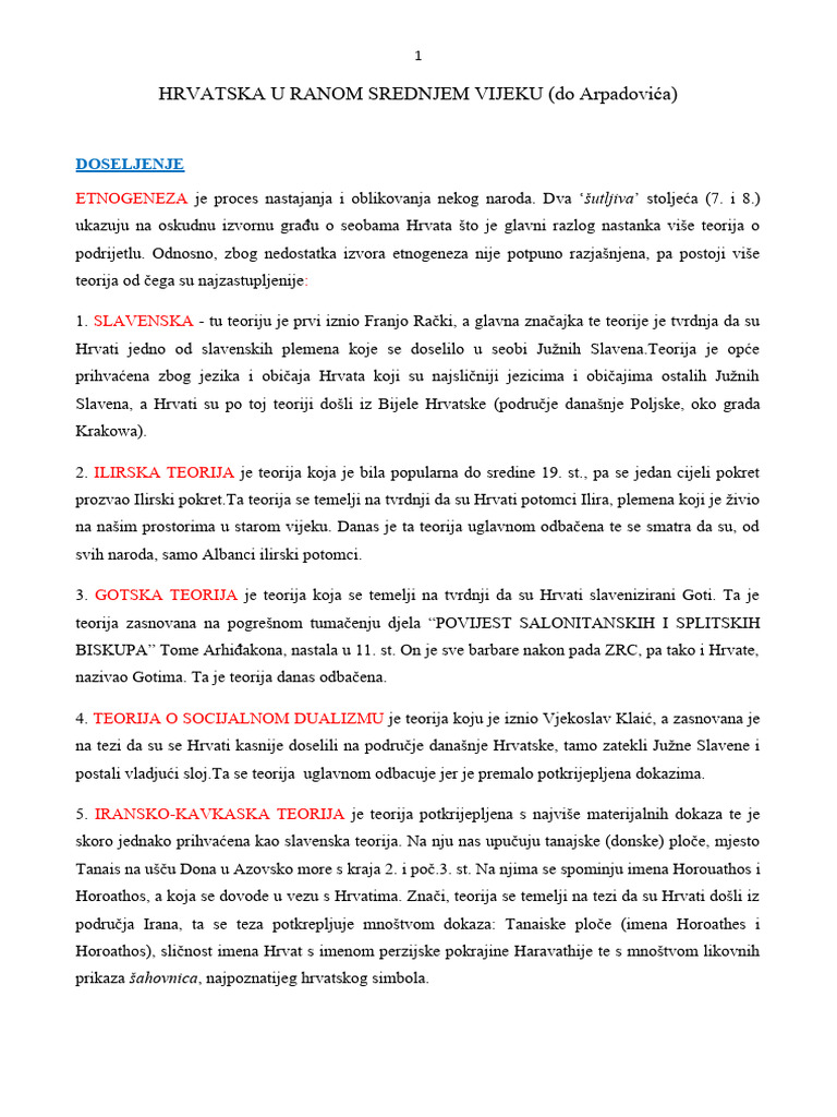 Hrvatska U Ranom Srednjem Vijeku | PDF