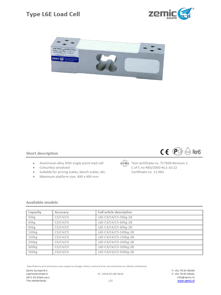 L6E Datasheet | PDF | Manufactured Goods | Electricity