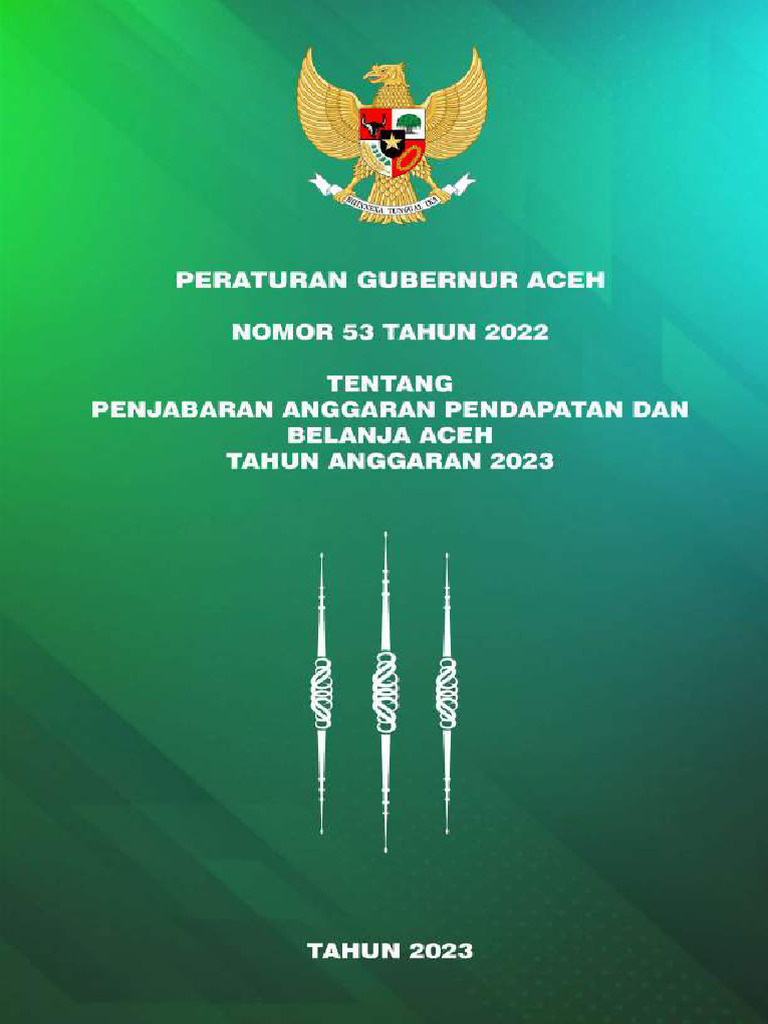 Peraturan Gubernur Aceh Nomor 53 Tahun 2022 Tentang Penjabaran Apba Tahun Anggaran 2023 21 | PDF