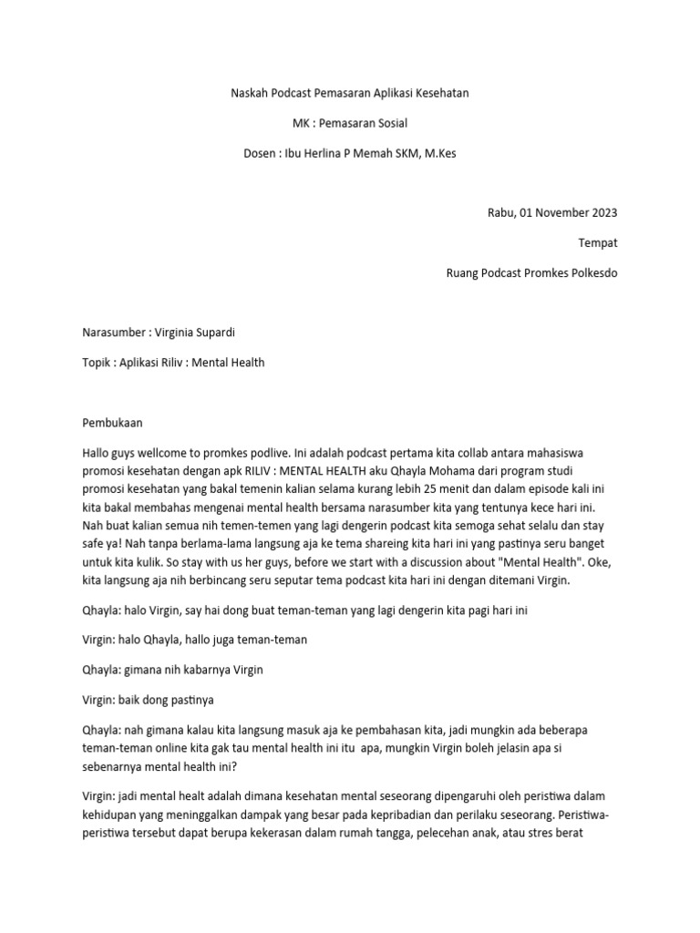 Naskah Podcast-WPS Office | PDF | Pengembangan Diri | Gaya Hidup