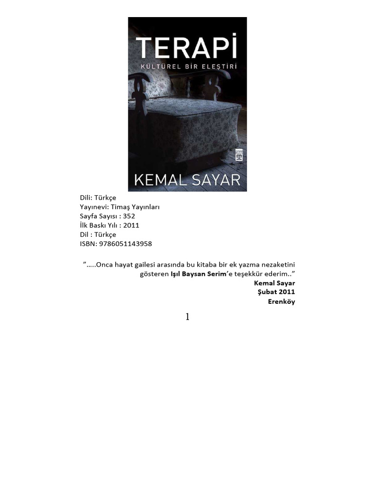 Terapi Kulturel Bir Elestri Kemal Sayar | PDF
