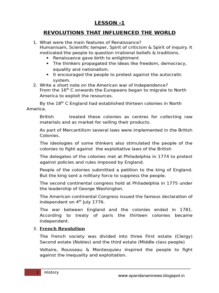 Social Science Capsules For SSLC | PDF