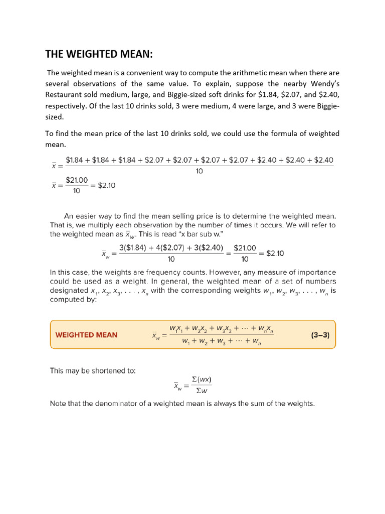Calculating Weighted Mean and Pie Charts | PDF