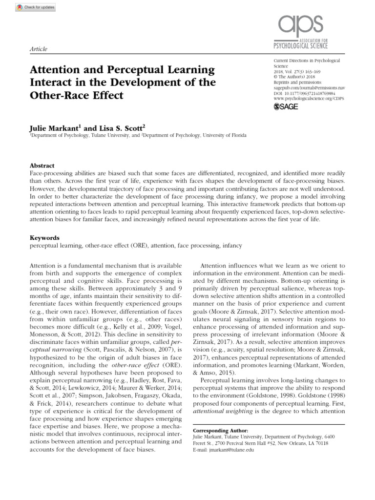 Markant Scott 2018 Attention and Perceptual Learning Interact in The ...