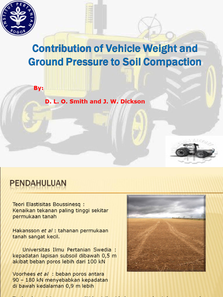 Contribution of Vehicle Weight and Ground Pressure To Soil Compaction | PDF