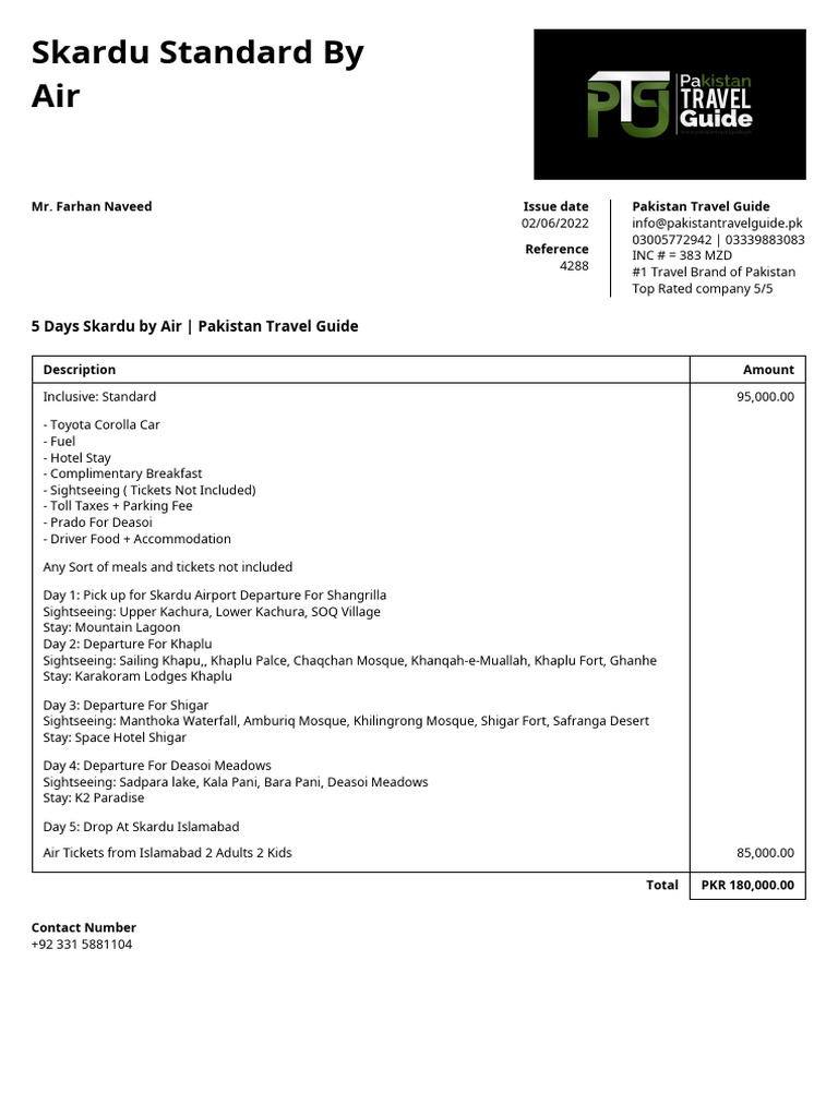 Skardu Standard by Air 4288 - Mr. Farhan Naveed | PDF