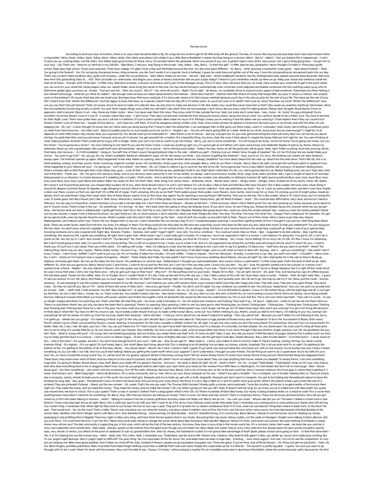 Bee Movie Script Excerpt | PDF