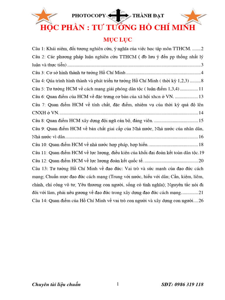 TƯ TƯ NG H CHÍ MINH. Talieuquanphoto | PDF