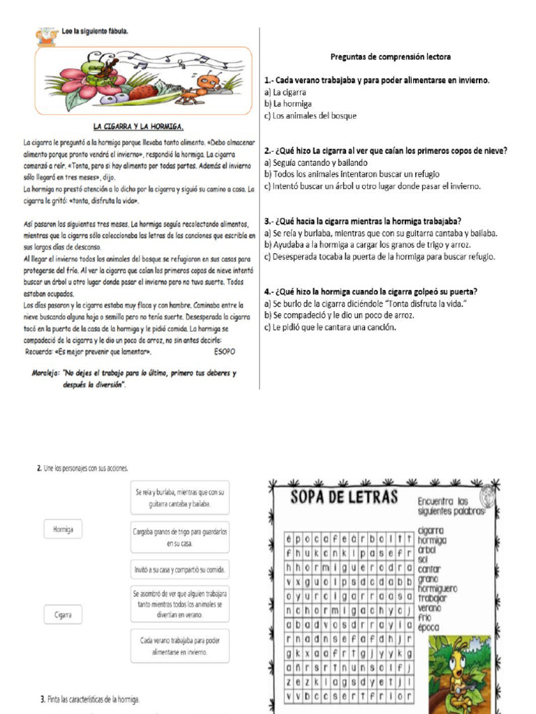 La Cigarra y La Hormiga | PDF