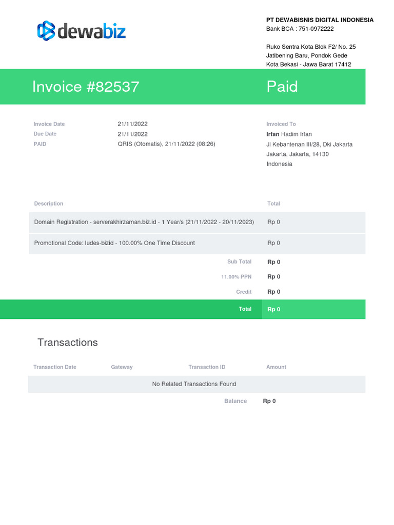 Invoice 82537 | PDF