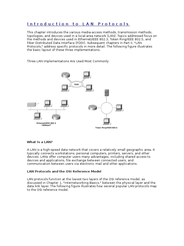 Introduction To LAN Protocols | Download Free PDF | Network Topology ...