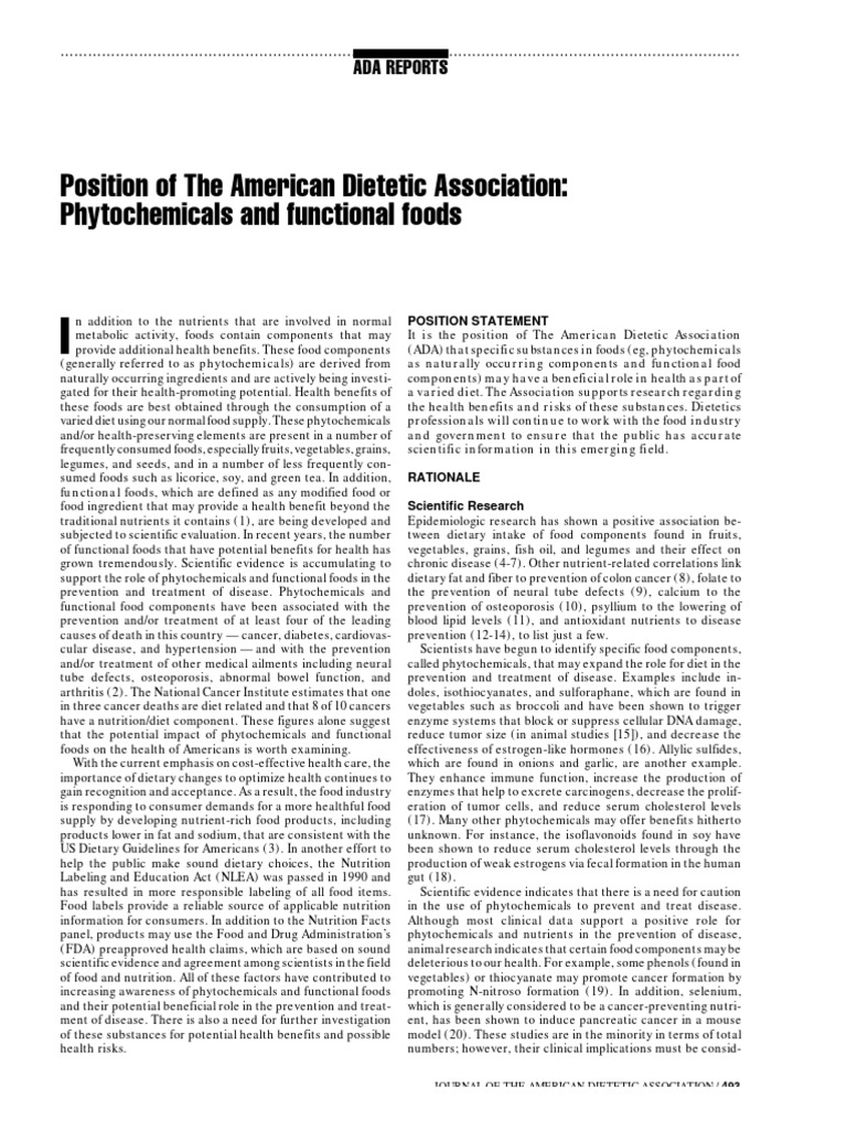 Phytochemicals | PDF | Dietary Supplements | Dietitian